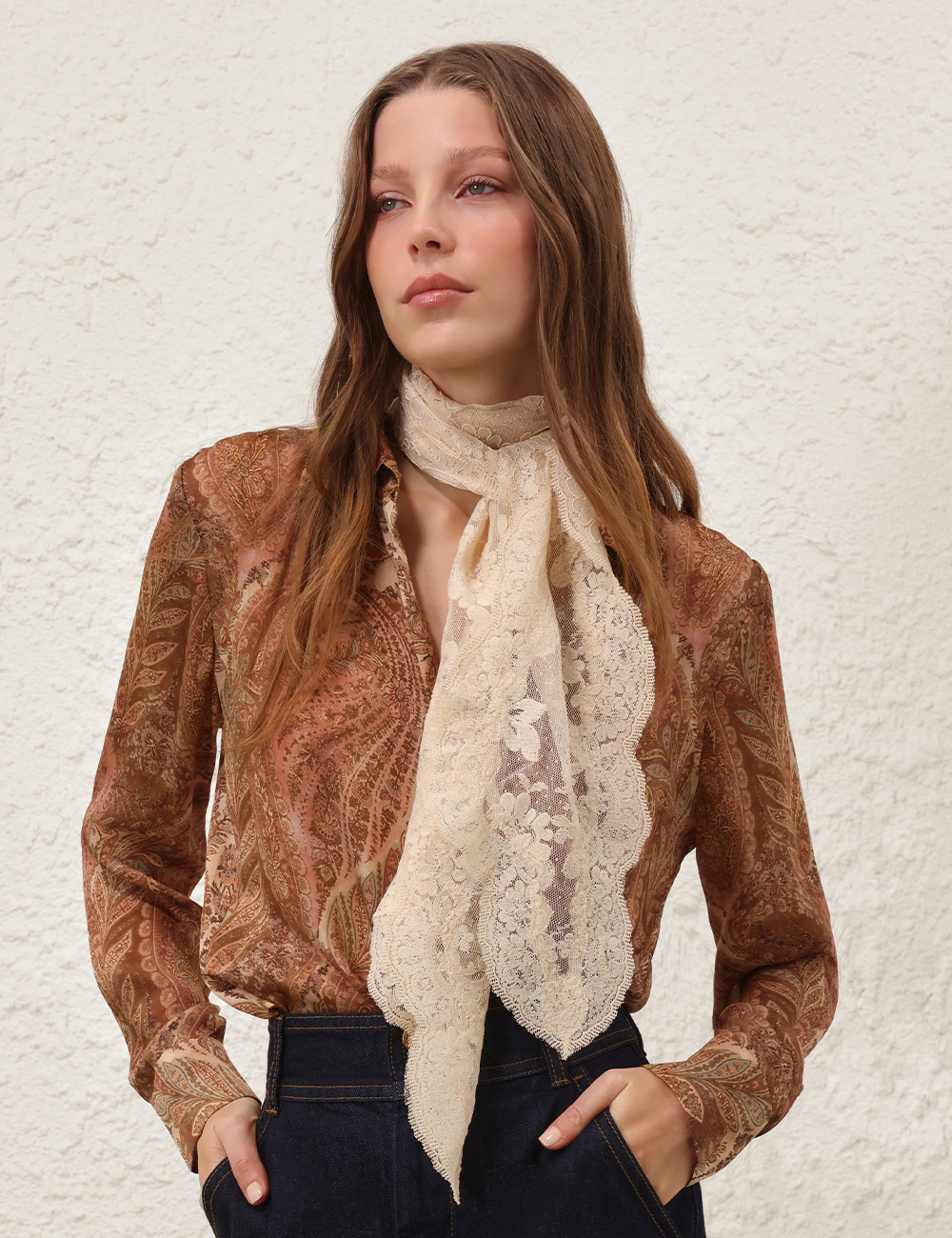 Lace Neck Scarf - ZIMMERMANN