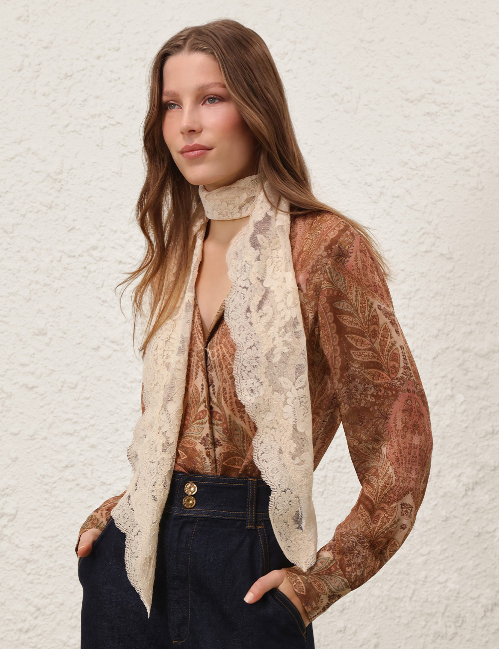 Lace Neck Scarf - ZIMMERMANN